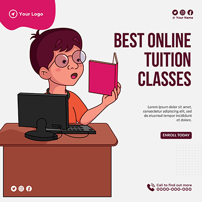 Best online tuition classes banner design