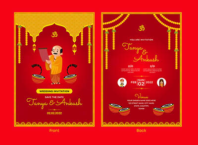 Wedding invitation card template design