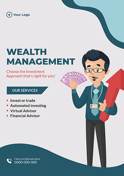 Wealth management advisor flyer design template