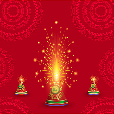 Fire crackers diwali creative banner template