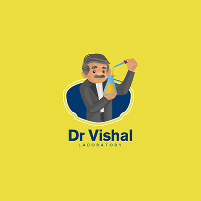 Dr vishal laboratory vector mascot logo template