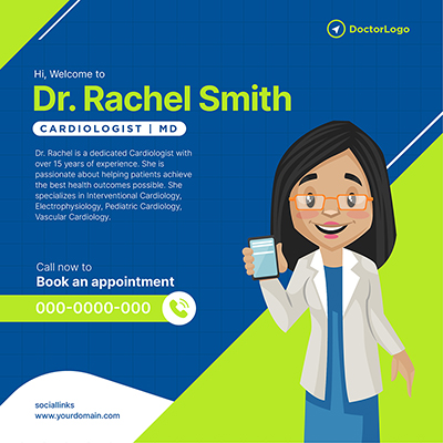Banner template of cardiologist medical specialist