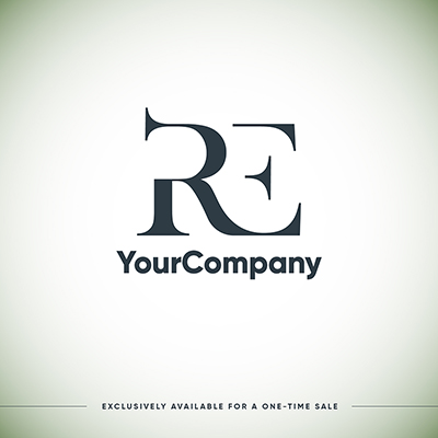 Creative flat re letter logo template