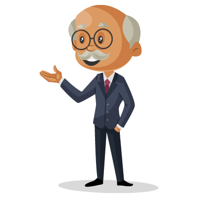 Elder businessman giving hand gesture