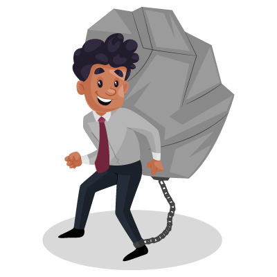 Carrying Heavy Load Cartoon