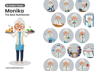Monika The Great Nutritionist Vector Bundle On Creative Hatti