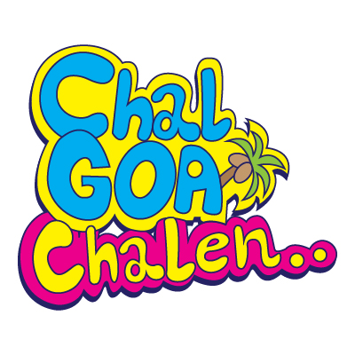 Chal goa chalen text sticker with coconut tree design