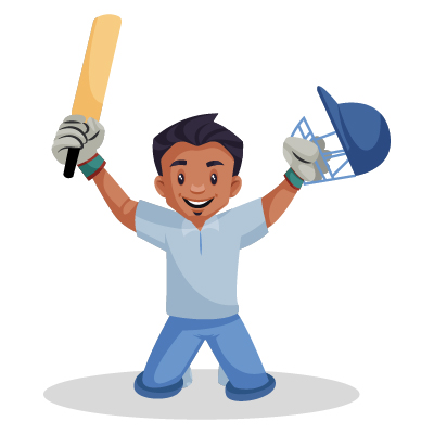 Skilled cricketer happy after winning cricket match