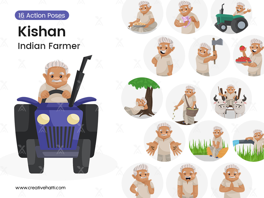 Indian Farmer Vector