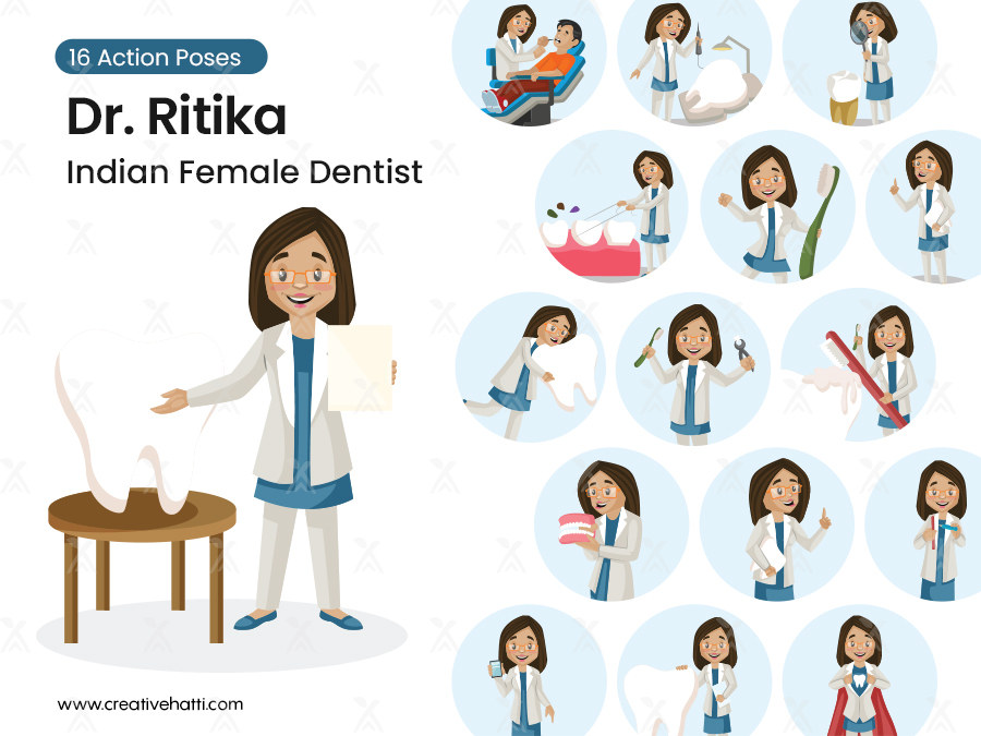 Female Dentist Cartoon