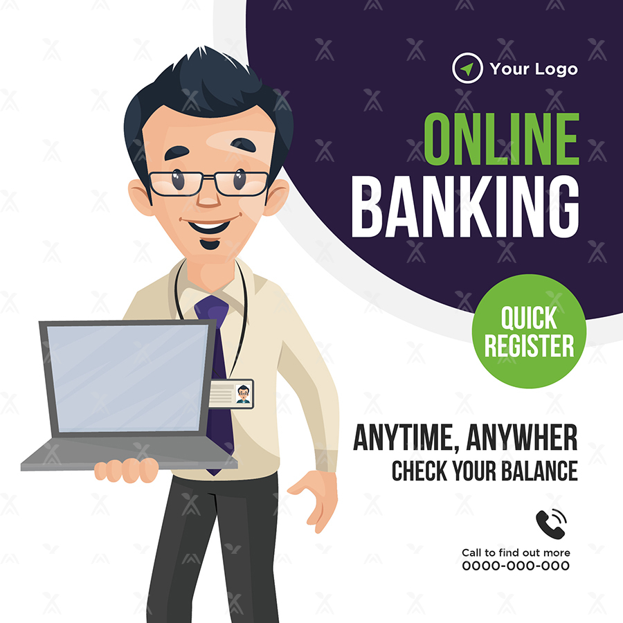 Net Banking Banner Online Banking Flat Vector & Photo (Free Trial)