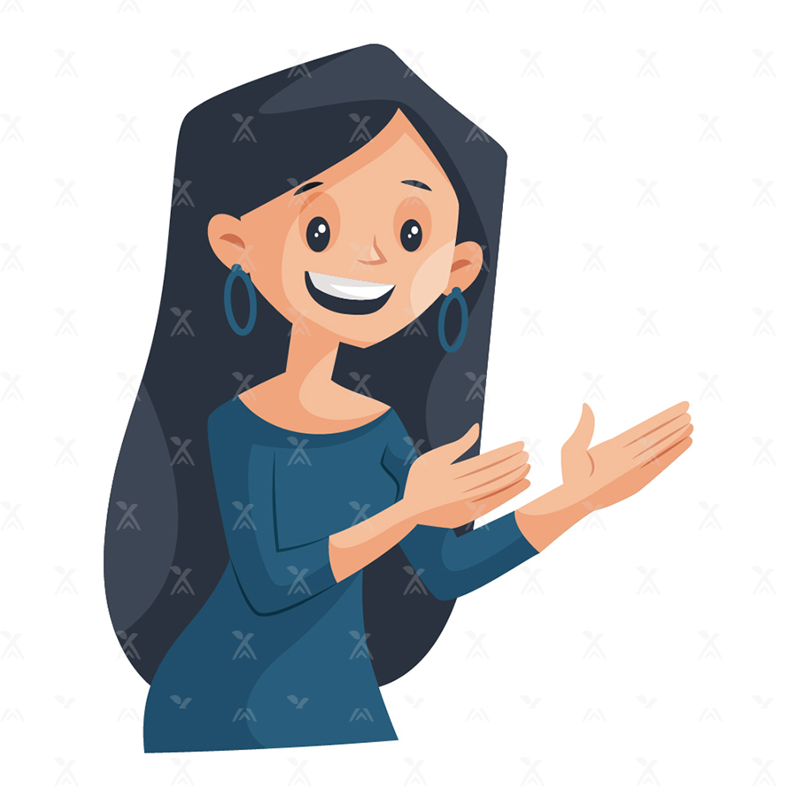 Happy Person Cartoon Girl