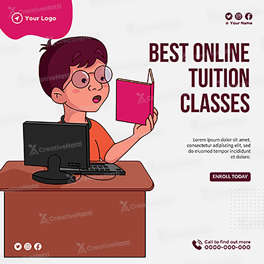 Best online tuition classes banner design