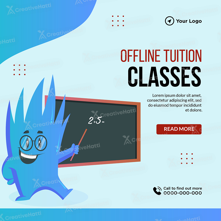 Offline tuition classes template banner
