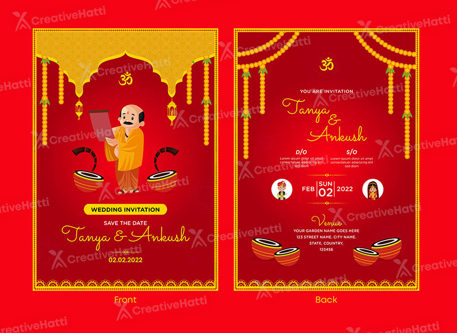 Wedding invitation card template design