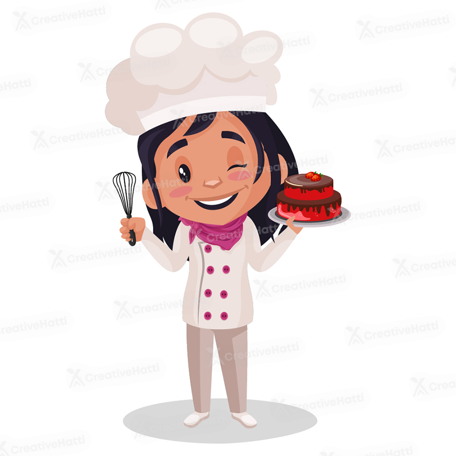 Pastry Chef Cartoon Girl