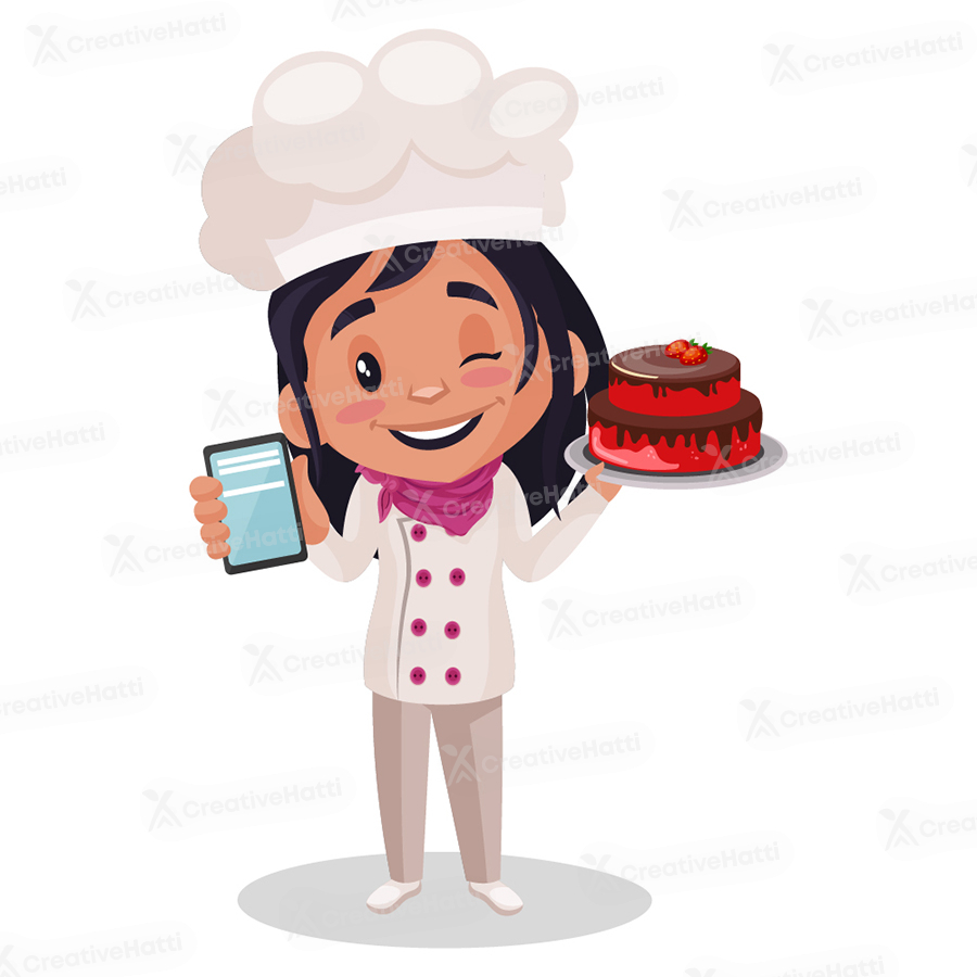 Female Pastry Chef Clipart