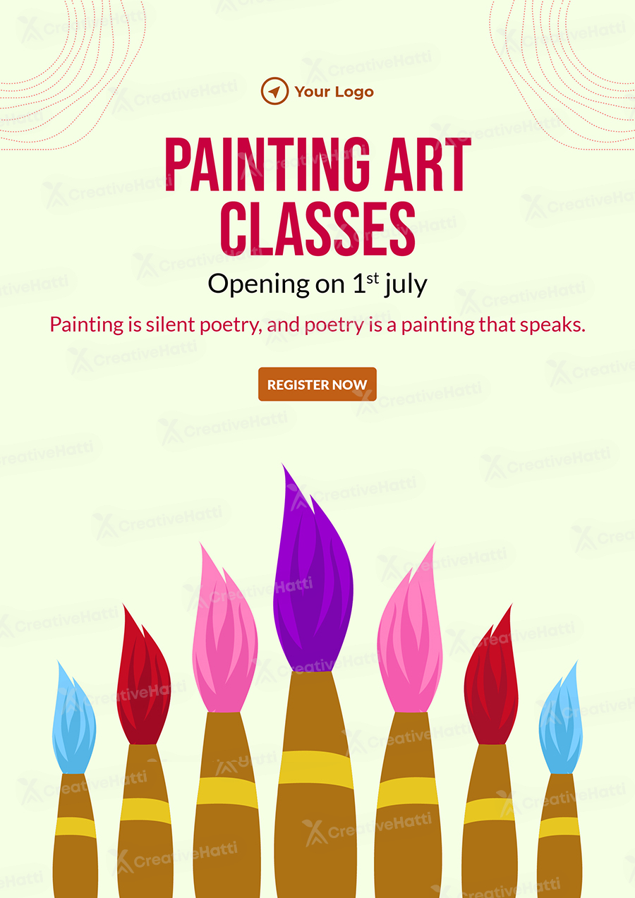 Flyer template of the painting art classes