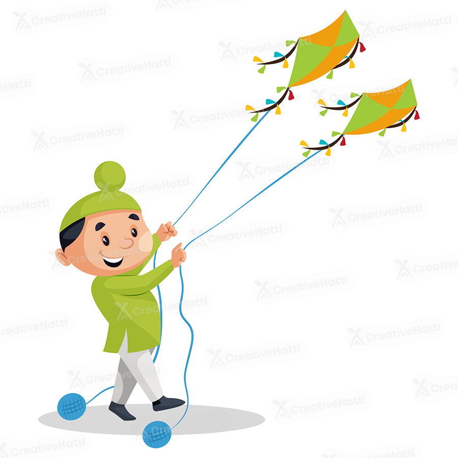 Flying Kite Cartoon