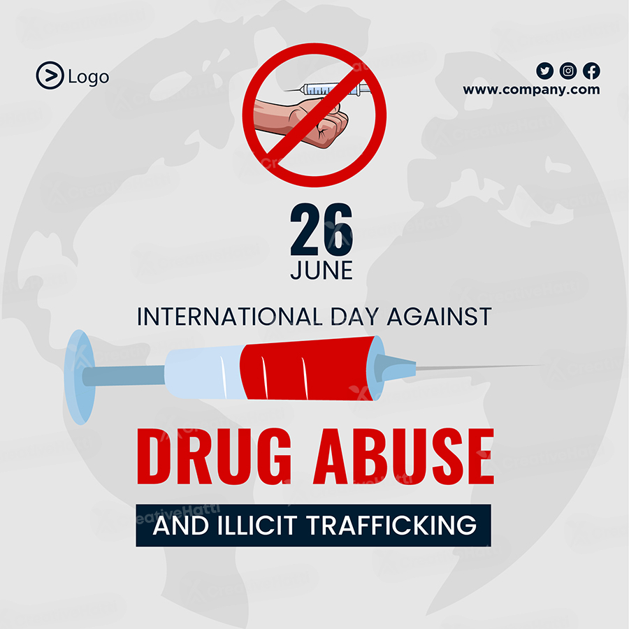 Template banner of international day against drug abuse