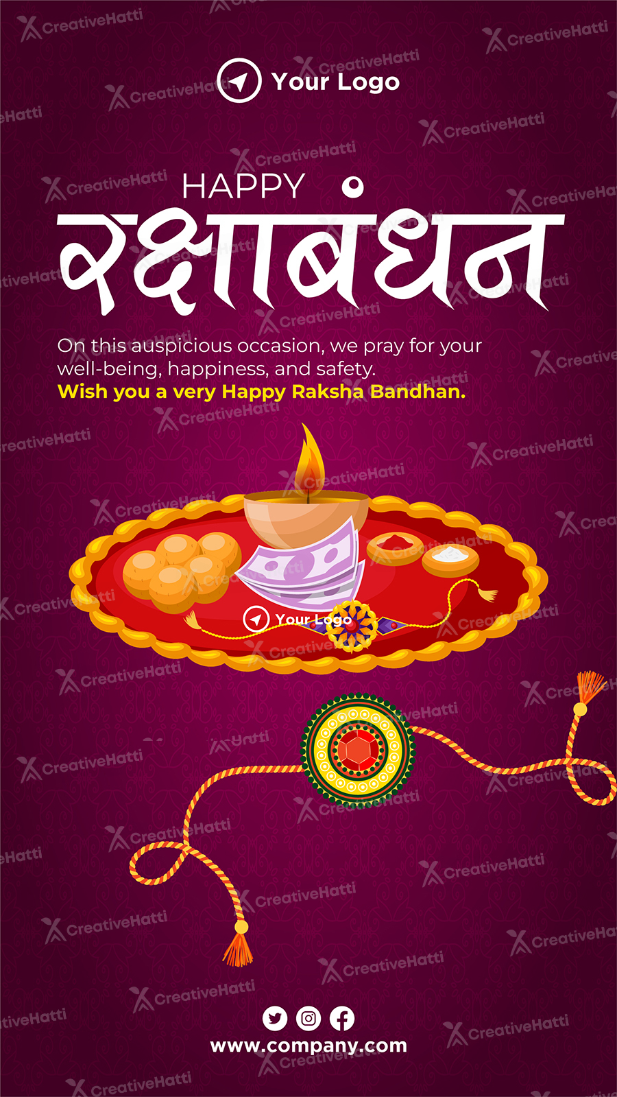 Tarjetas Imprimibles De Feliz Raksha Bandhan