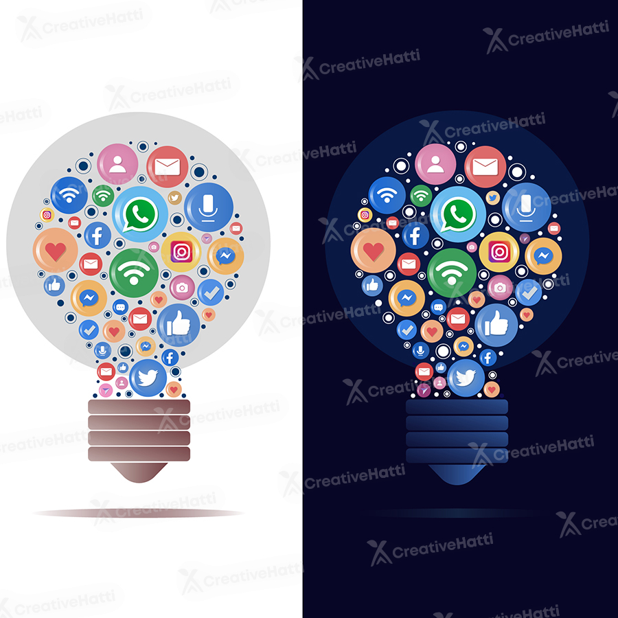 Social media icons and applications vector illustration