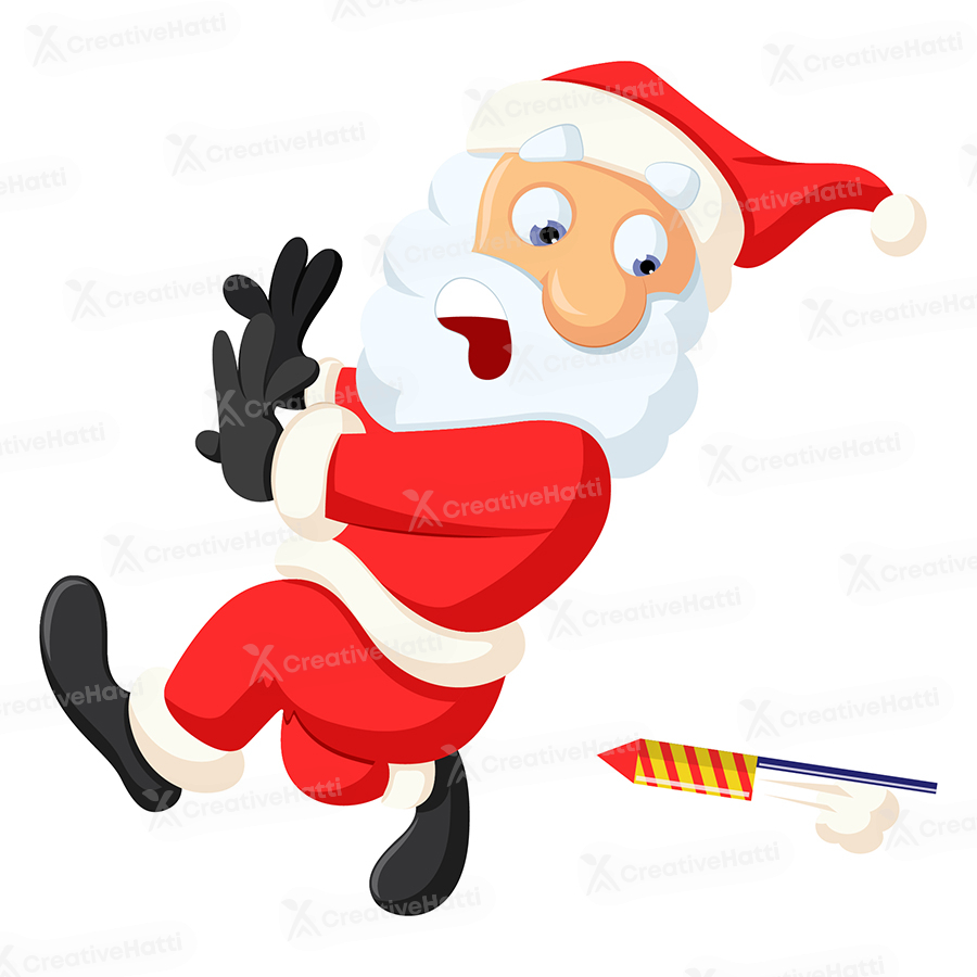 Santa Claus Running Away