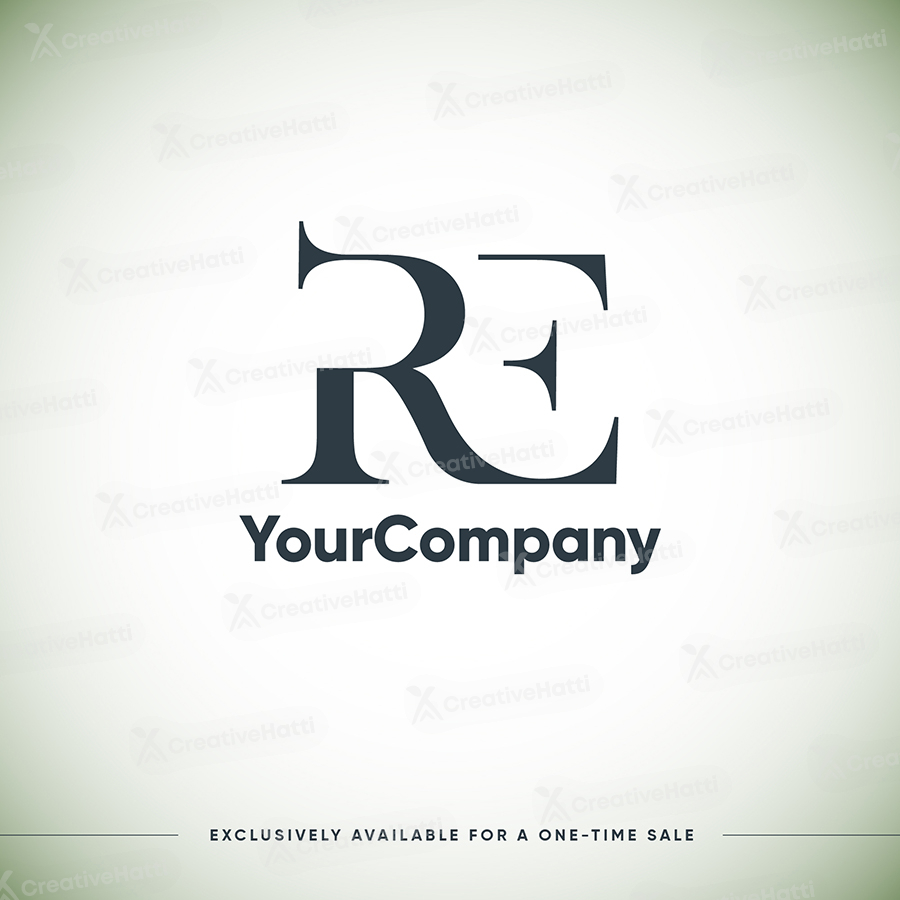 Creative flat re letter logo template