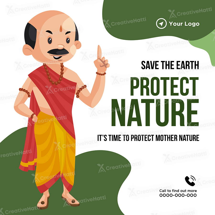 Banner template for save the planet earth poster