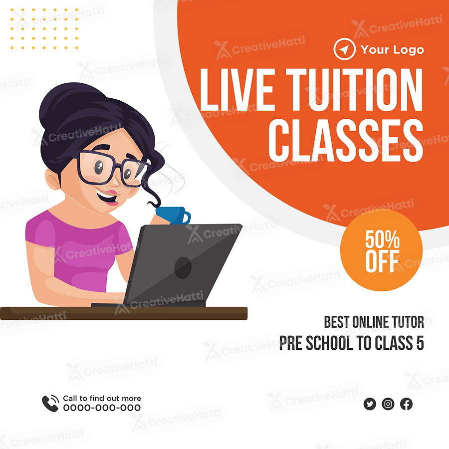 Online tuition classes banner post template