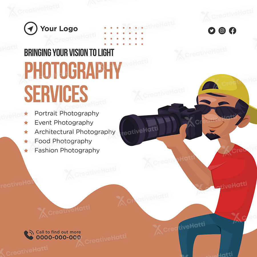 Photography services poster template banner