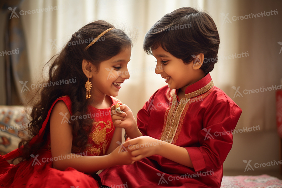 Image with siblings on raksha bandhan event