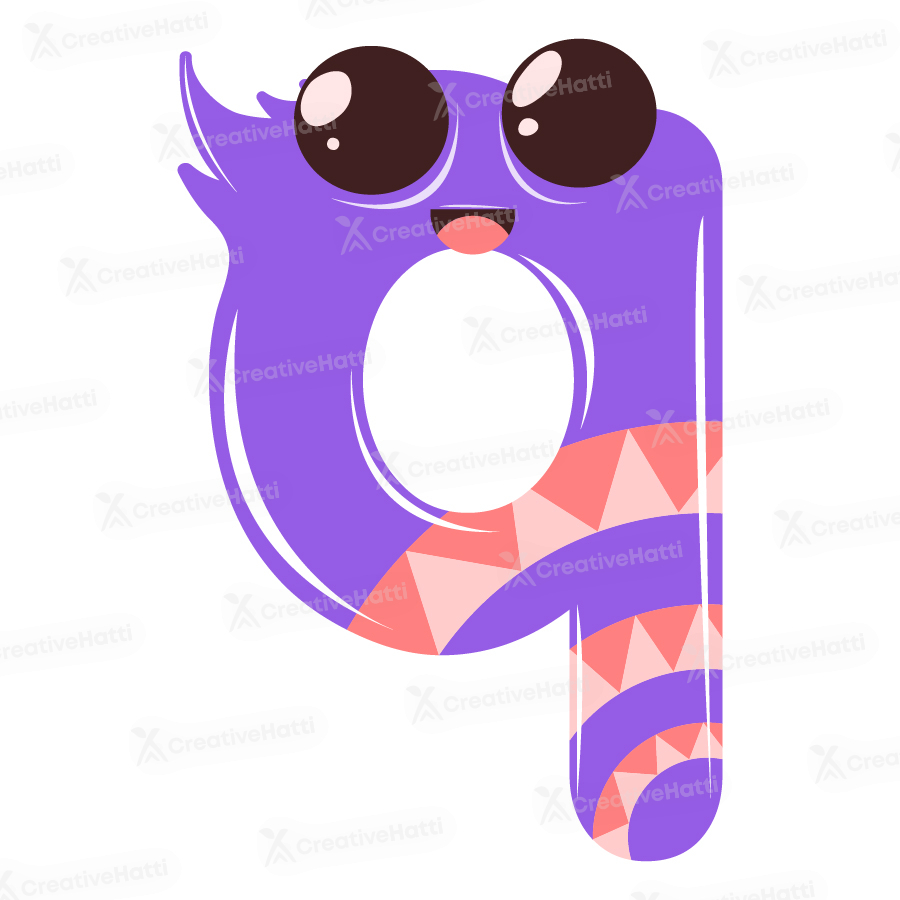 Lowercase Letter Q Small Letter Q Clip Art With Face | Cute Alphabet