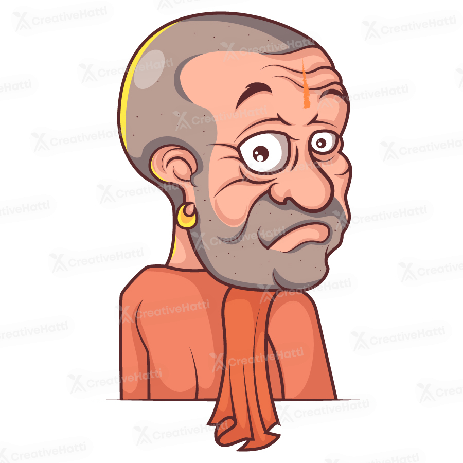 Illustration of sad yogi adityanath
